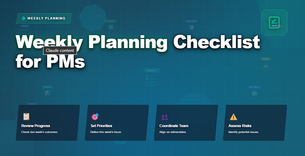 Weekly Planning Checklist for PMs - All Best Software